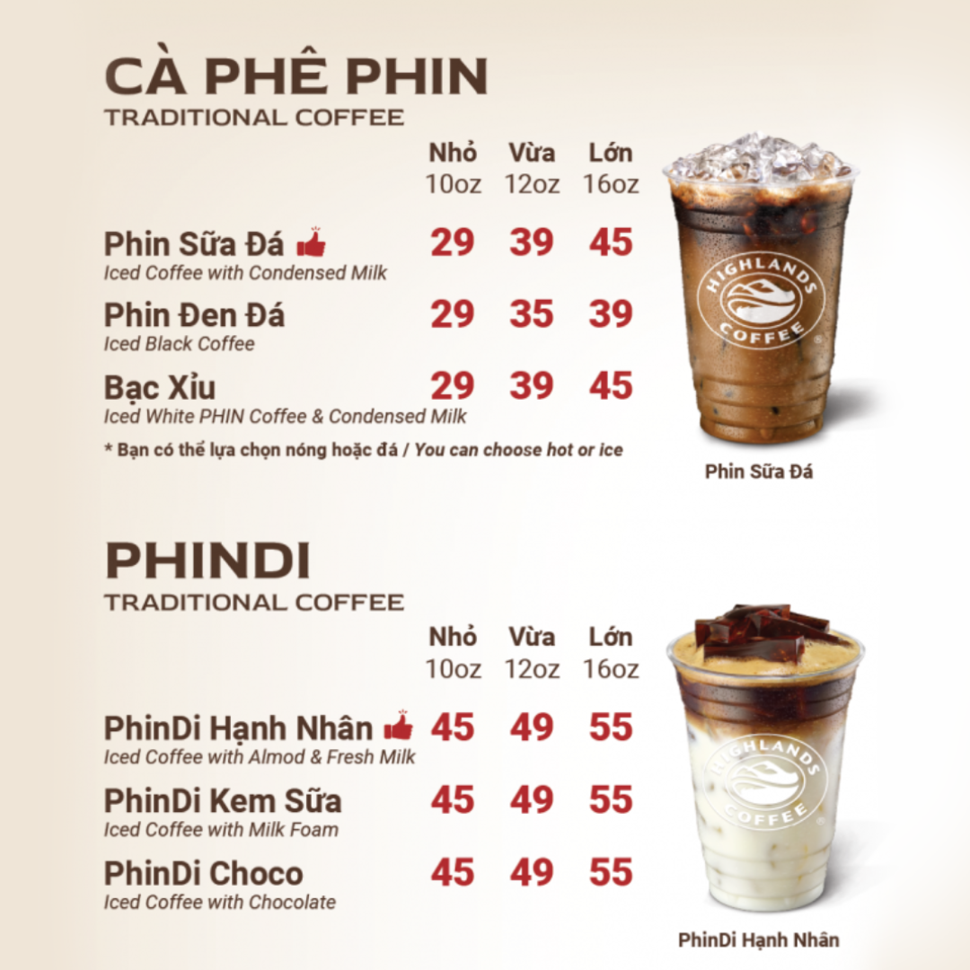 Review Menu Quán Highland Đầy Đủ Nhất