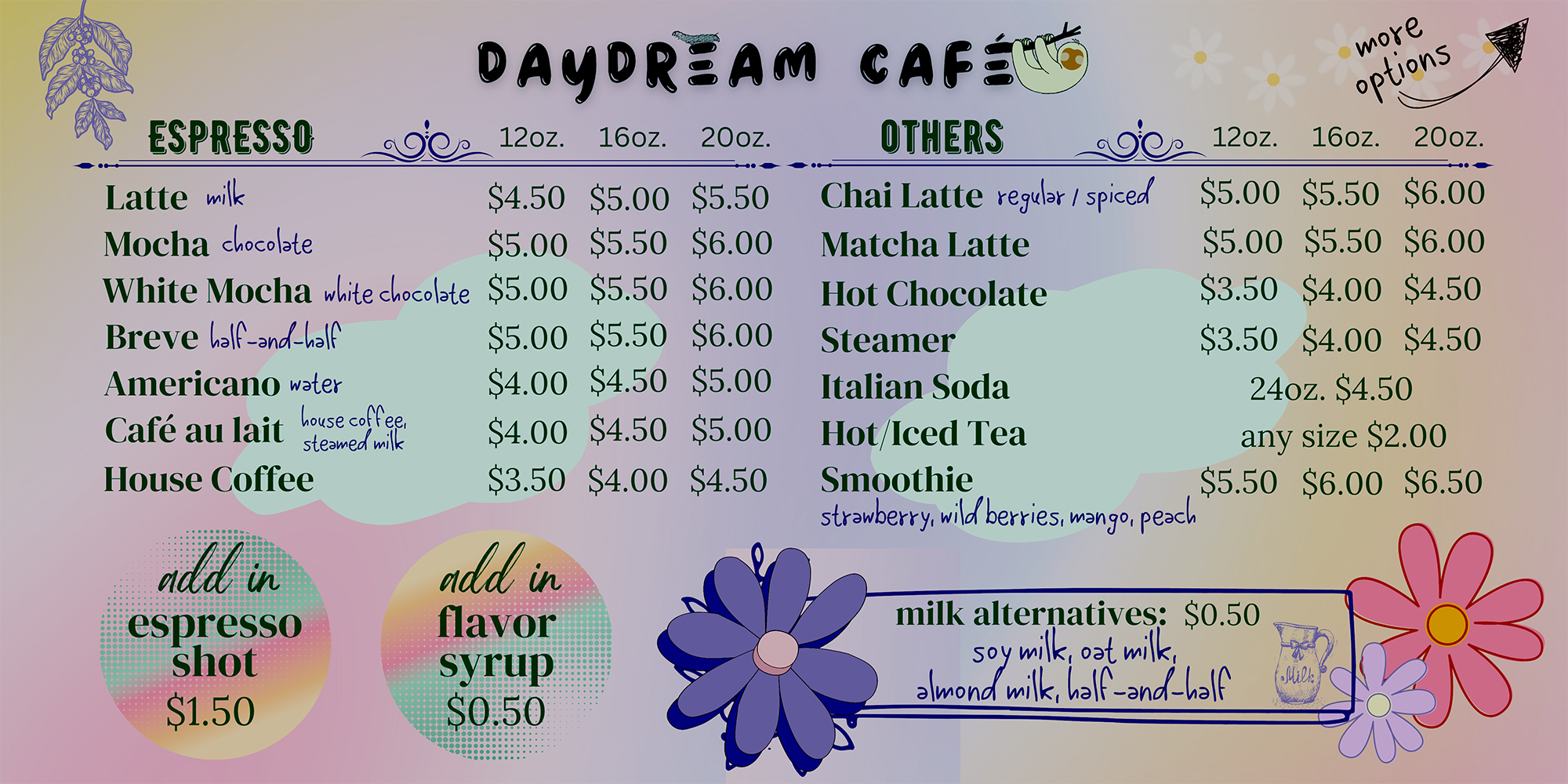 Khám Phá Daydream Coffee Menu: Tuyệt Tác Thiết Kế Thực Đơn Quán Cà Phê