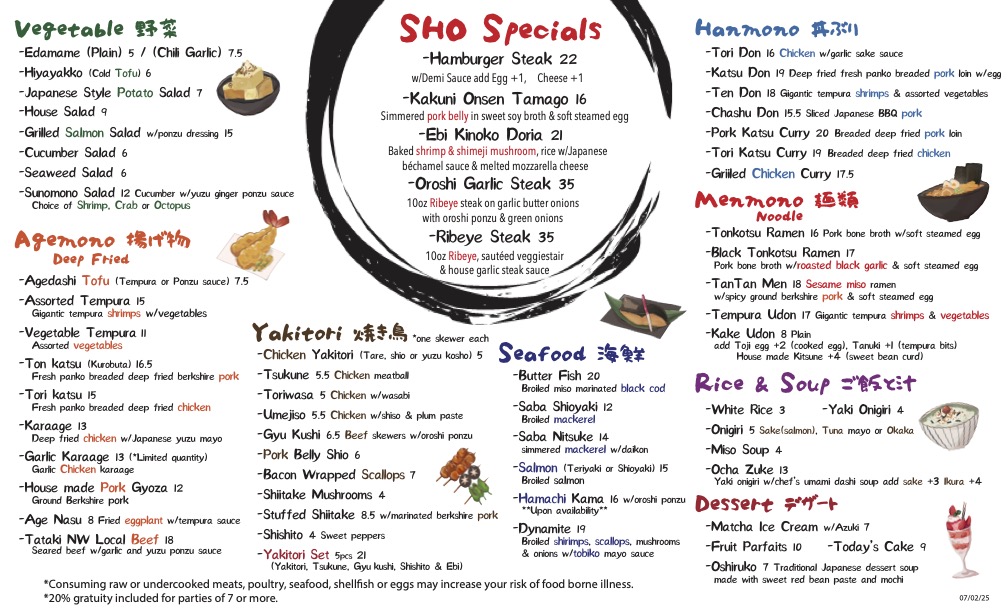 Review Sho Japanese Restaurant Menu Latest
