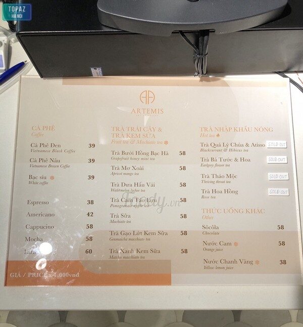Review Artemis Pastry Menu Mới Nhất