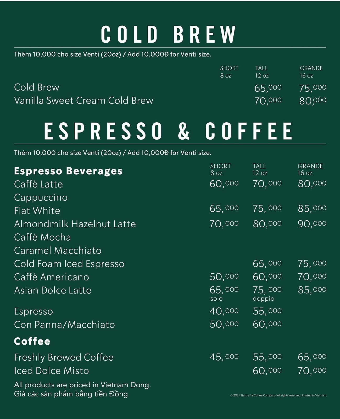 Khám Phá Starbucks Menu Giá Cập Nhật Toàn Diện