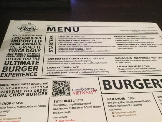 Review Chops Old Quarter Menu Mới Nhất