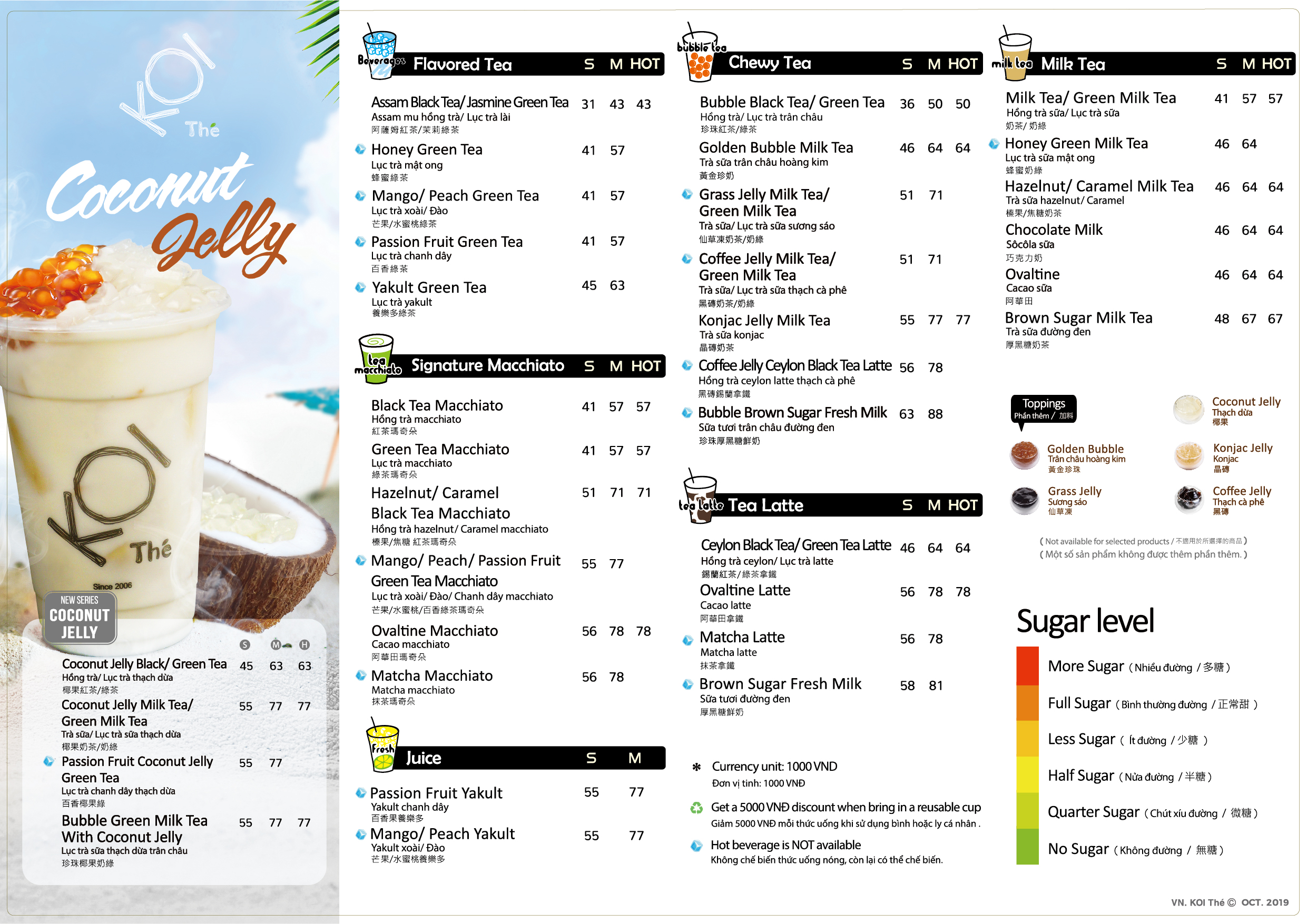 Review Koi Thé Menu Việt Nam Mới Nhất