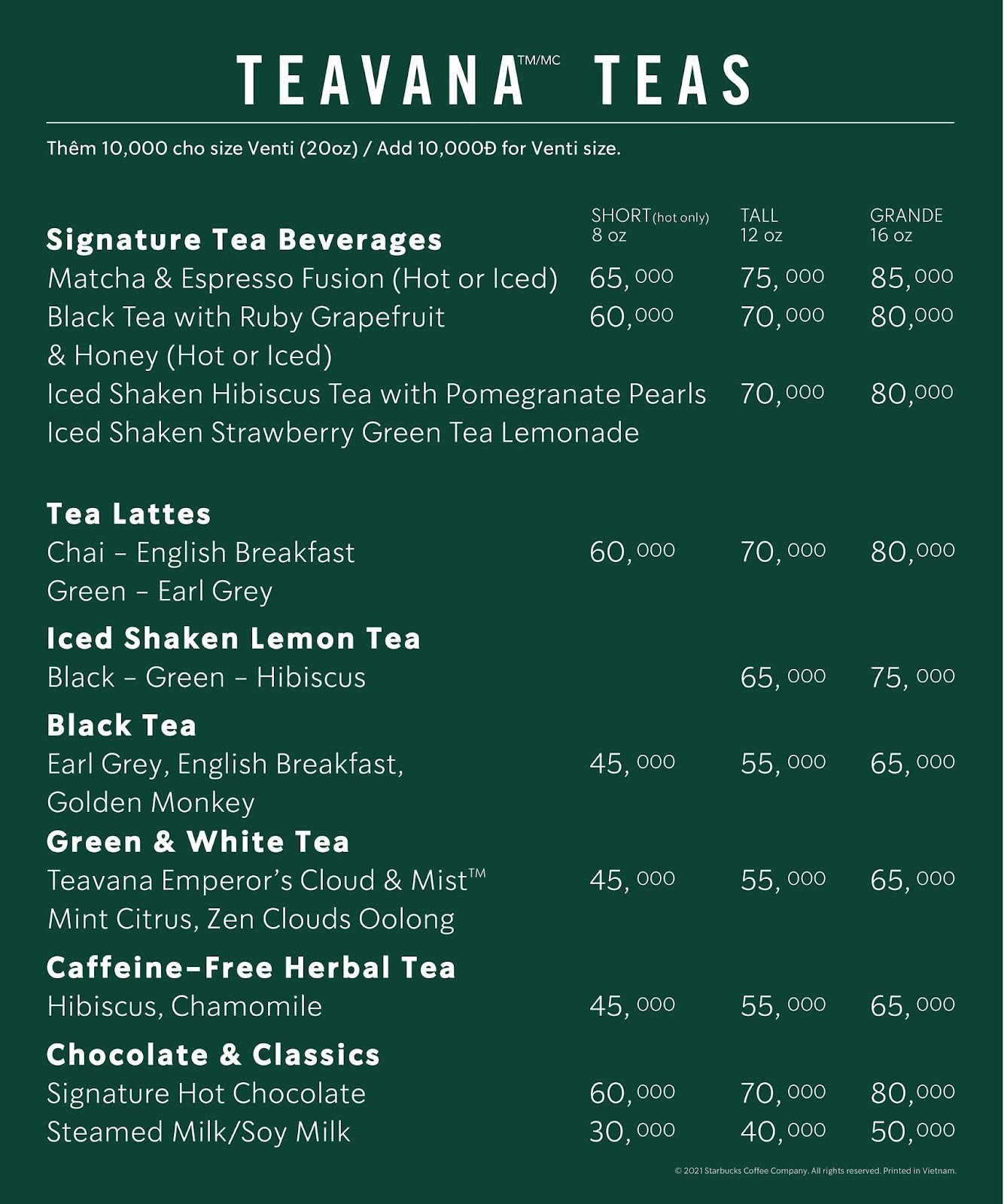Menu Starbucks Hà Nội Cập Nhật Mới Nhất & Địa Chỉ Quán