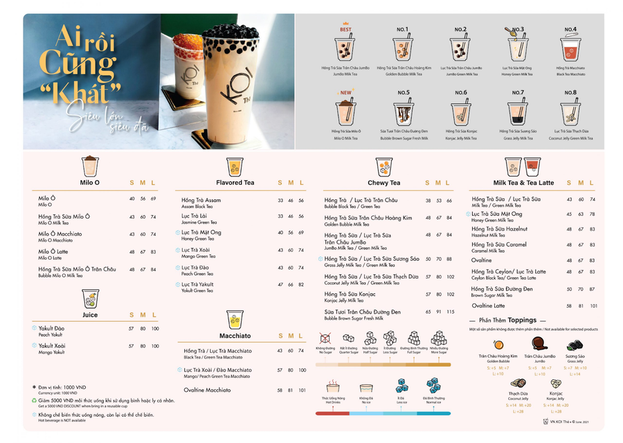 Review KOI Thé Menu Mới Nhất